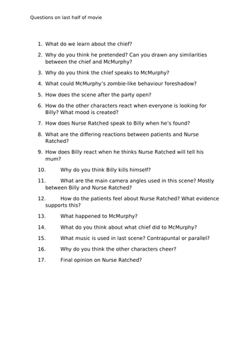 One Flew over the Cuckoos Nest Media | Teaching Resources