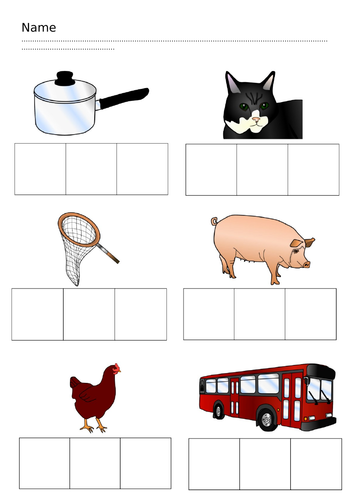 CVC writing frames and pictures sheet EYFS | Teaching Resources