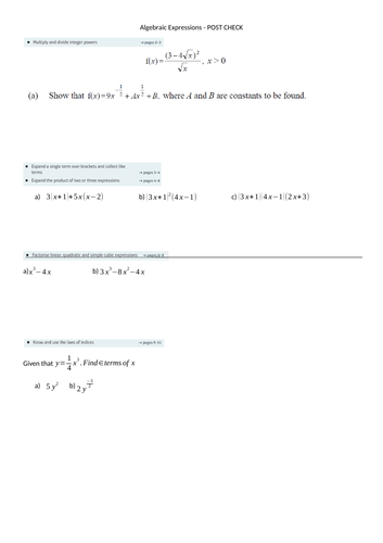 GL 11+ Maths - Algebra 3 | Teaching Resources