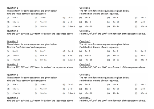 GL 11+ Maths - Algebra 4 | Teaching Resources