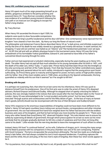 2. The Character of Henry VIII | Teaching Resources