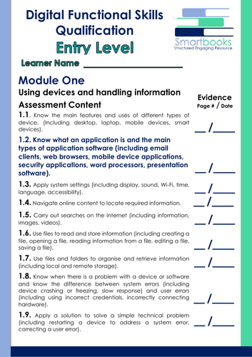 Digital Functional Skills - Module 1 - Using Devices & Handling Information - 1.2 - Applications ...