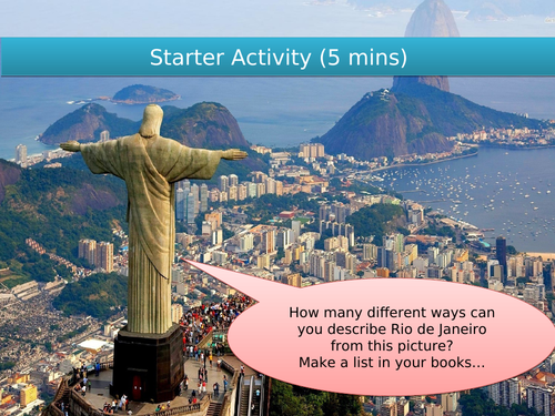 Rio de Janeiro (Urbanisation Case Study) - 7 lesson bundle and workbook ...