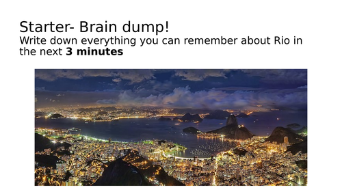 Rio de Janeiro (Urbanisation Case Study) - 7 lesson bundle and workbook ...