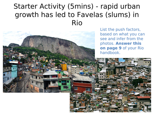 Rio de Janeiro (Urbanisation Case Study) - 7 lesson bundle and workbook ...