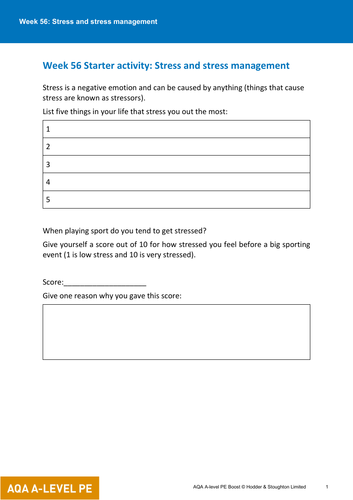 Stress Management | Teaching Resources