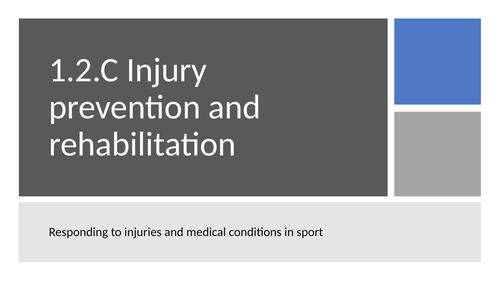 OCR ALEVEL PE Injury Prevention & Rehabilitation | Teaching Resources