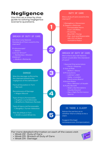 Negligence Helpsheet | Teaching Resources