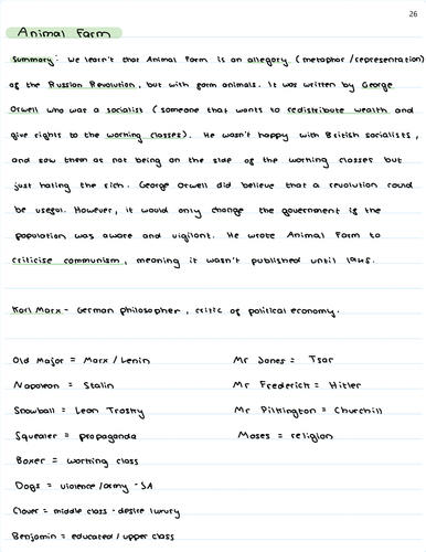 Animal Farm Revision AQA GCSE English Literature | Teaching Resources