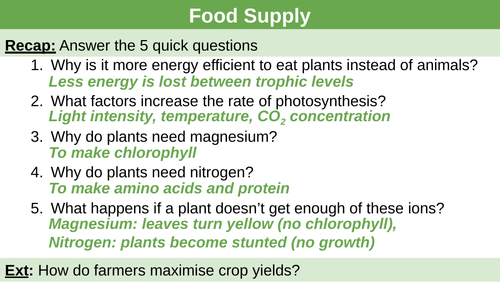 Food Supply - Agriculture, Monocultures and Livestock Production ...