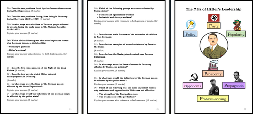 AQA GCSE History - Weimar & Nazi Germany Workbook | Teaching Resources