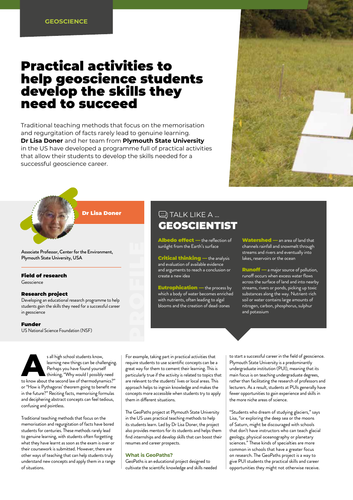 Practical activities to help geoscience students develop the skills ...