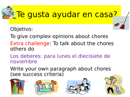 GCSE Spanish chores and pocket money lessons | Teaching Resources