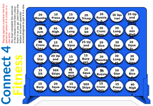 Connect 4 Fitness | Teaching Resources