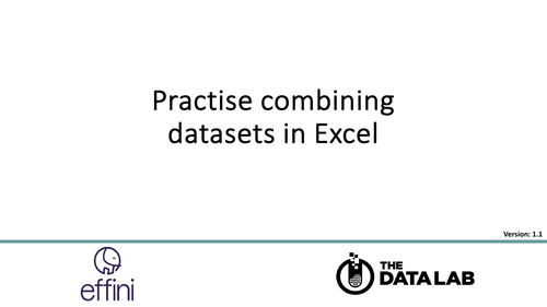 Data Science - In Excel, practise combining datasets | Teaching Resources Data Science - In Excel, practise combining datasets | Teaching Resources