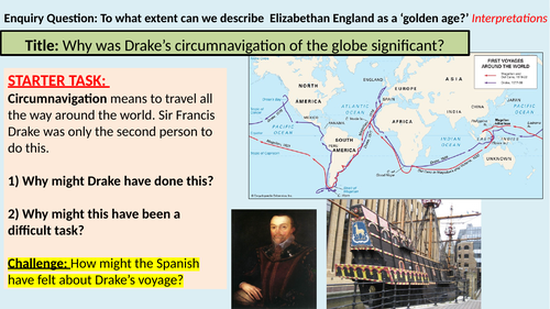 GCSE History Elizabeth Edexcel - Francis Drake | Teaching Resources