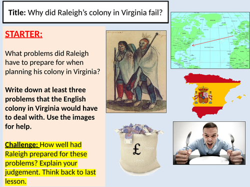 GCSE History Elizabeth Edexcel - Virginia Colony Failure and Roanoke ...