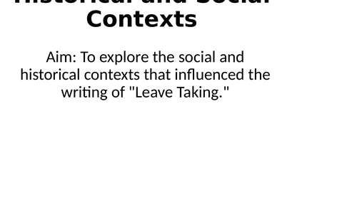 Leave Taking Winsome Pinnock Scheme of Learning | Teaching Resources