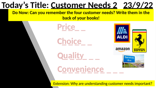 Edexcel GCSE Business Customer Needs | Teaching Resources Edexcel GCSE Business Customer Needs | Teaching Resources
