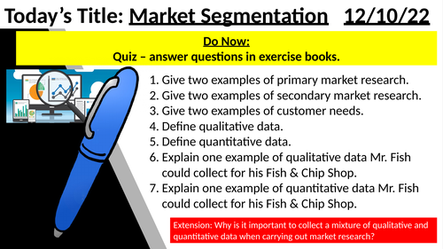 Edexcel GCSE Business Market Segmentation | Teaching Resources