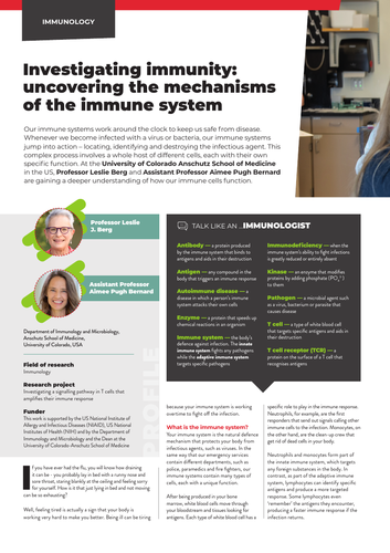 Investigating immunity: uncovering the mechanisms of the immune system ...
