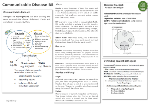 Aqa Combined Biology Knowledge Organisers Teaching Resources