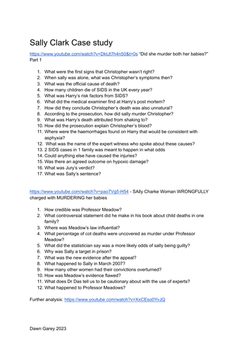 Criminology case study - Sally Clark | Teaching Resources