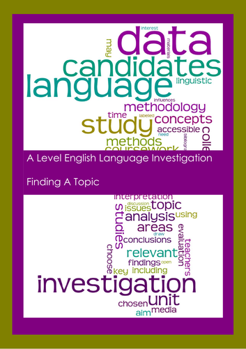 OCR English Language A Level - NEA: Investigating Language Research ...