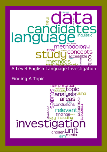 OCR English Language A Level - NEA: Investigating Language Research ...