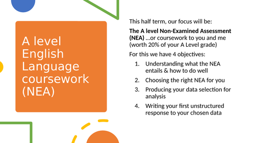 OCR English Language A Level - NEA: Investigating Language Research ...