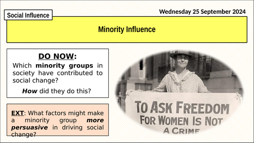 AQA A-Level Psychology - MINORITY INFLUENCE [Social Influence Topic ...