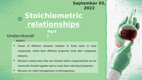 Topic 1 : Stoichiometric relationships (IB) | Teaching Resources