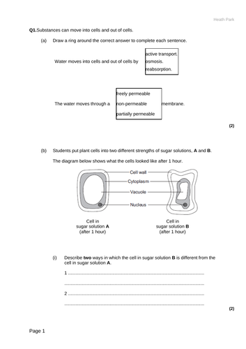 AQA B1 Cell Biology Bundle (Combined) | Teaching Resources