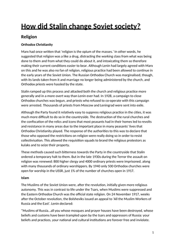 Soviet Society under Stalin | Teaching Resources