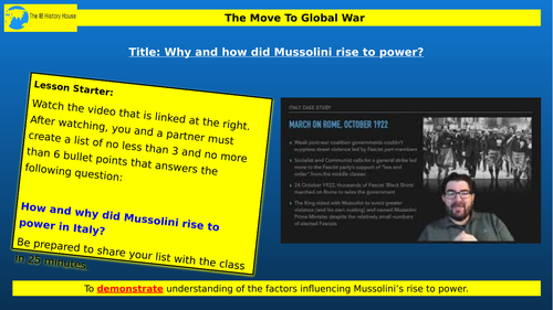 IB History - Rise of Mussolini and Fascism | Teaching Resources