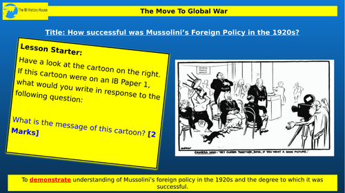IB History - Mussolini's 1920s Foreign Policy | Teaching Resources