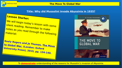 IB History - Why did Mussolini invade Abyssinia? | Teaching Resources