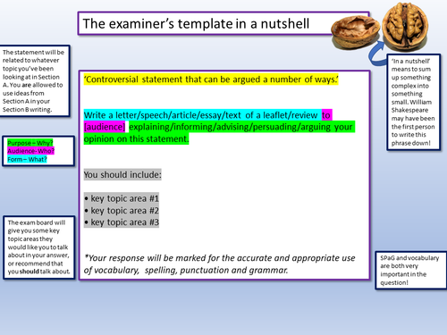 Edexcel English Language 2.0 Paper 1 Section B | Teaching Resources