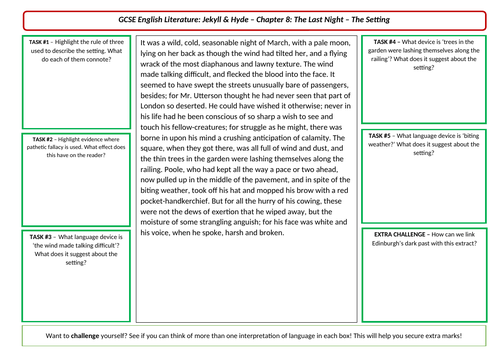 Jekyll & Hyde Analysis Grids | Teaching Resources