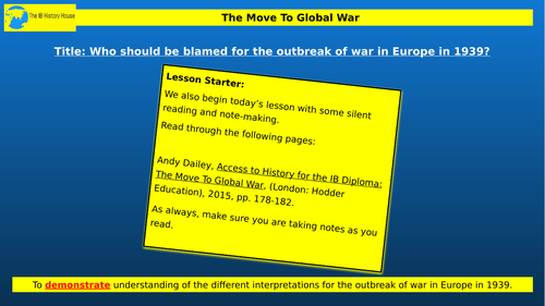 IB History -Interpretations of the Outbreak of War | Teaching Resources
