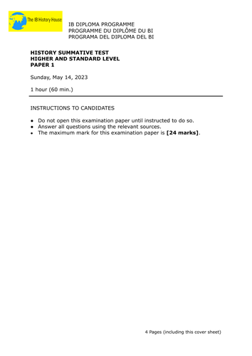 IB History - Practice Paper 1 Japan | Teaching Resources