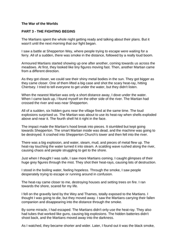 War of the Worlds Writing Challenges | Teaching Resources