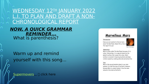 Non-Chronological Reports - KS2 | Teaching Resources