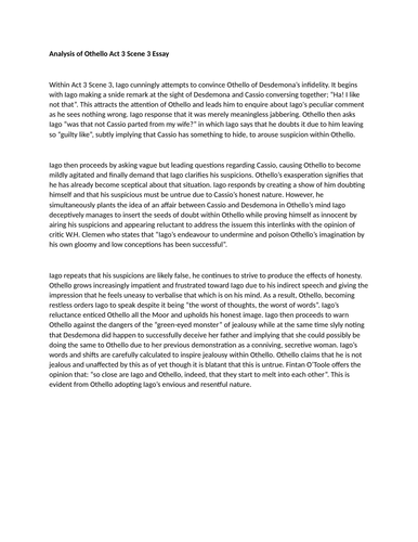 5x Othello Essays (A-Level English Lit) | Teaching Resources