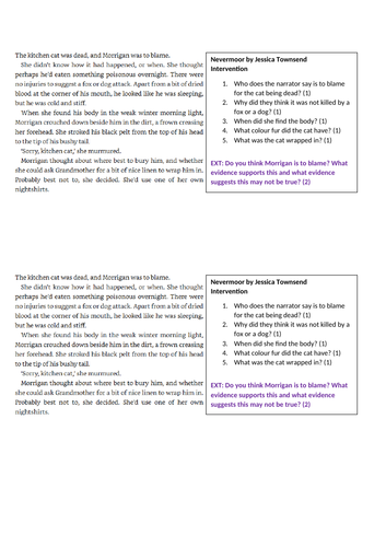 KS2 Reading Intervention - Retrieval | Teaching Resources