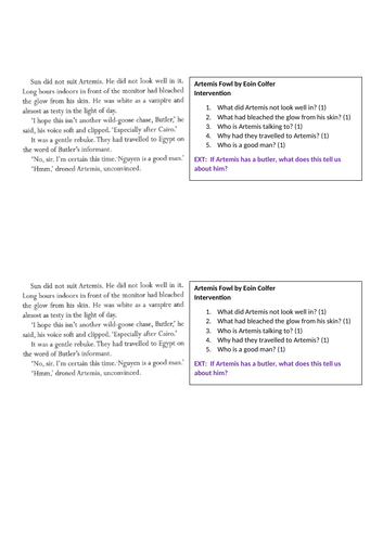KS2 Reading Intervention - Retrieval | Teaching Resources