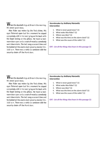 KS2 Reading Intervention - Retrieval | Teaching Resources