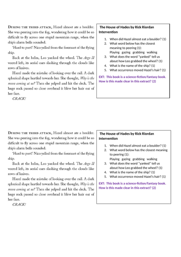 KS2 Reading Intervention - Retrieval | Teaching Resources