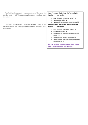 KS2 Reading Intervention - Retrieval | Teaching Resources