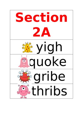 PSC Phonics Screening Check Practise Materials - Flash Cards - Test ...